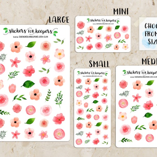 Floral Stickers Bullet Journal Stickers Flower Stickers - Etsy