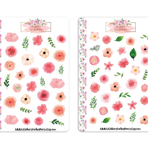Floral Stickers Bullet Journal Stickers Flower Stickers - Etsy