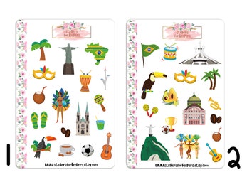 Brasil Stickers - Etsy
