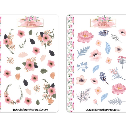 Floral Stickers Bullet Journal Stickers Flower Stickers - Etsy