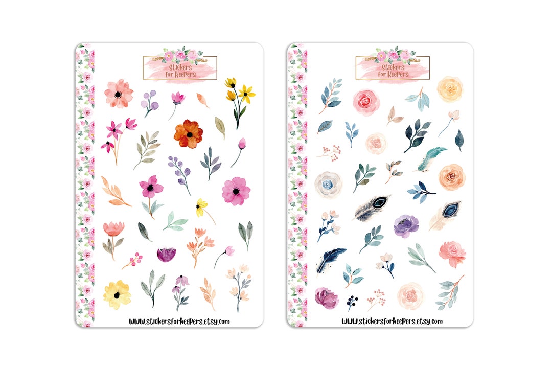 Floral Stickers, Bullet Journal Stickers, Flower Stickers, Decorative ...