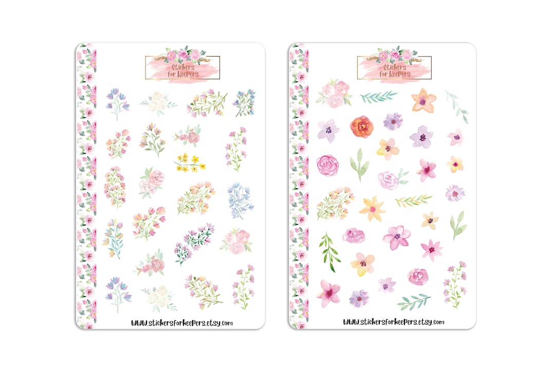 Floral Stickers, Bullet Journal Stickers, Flower Stickers, Decorative ...