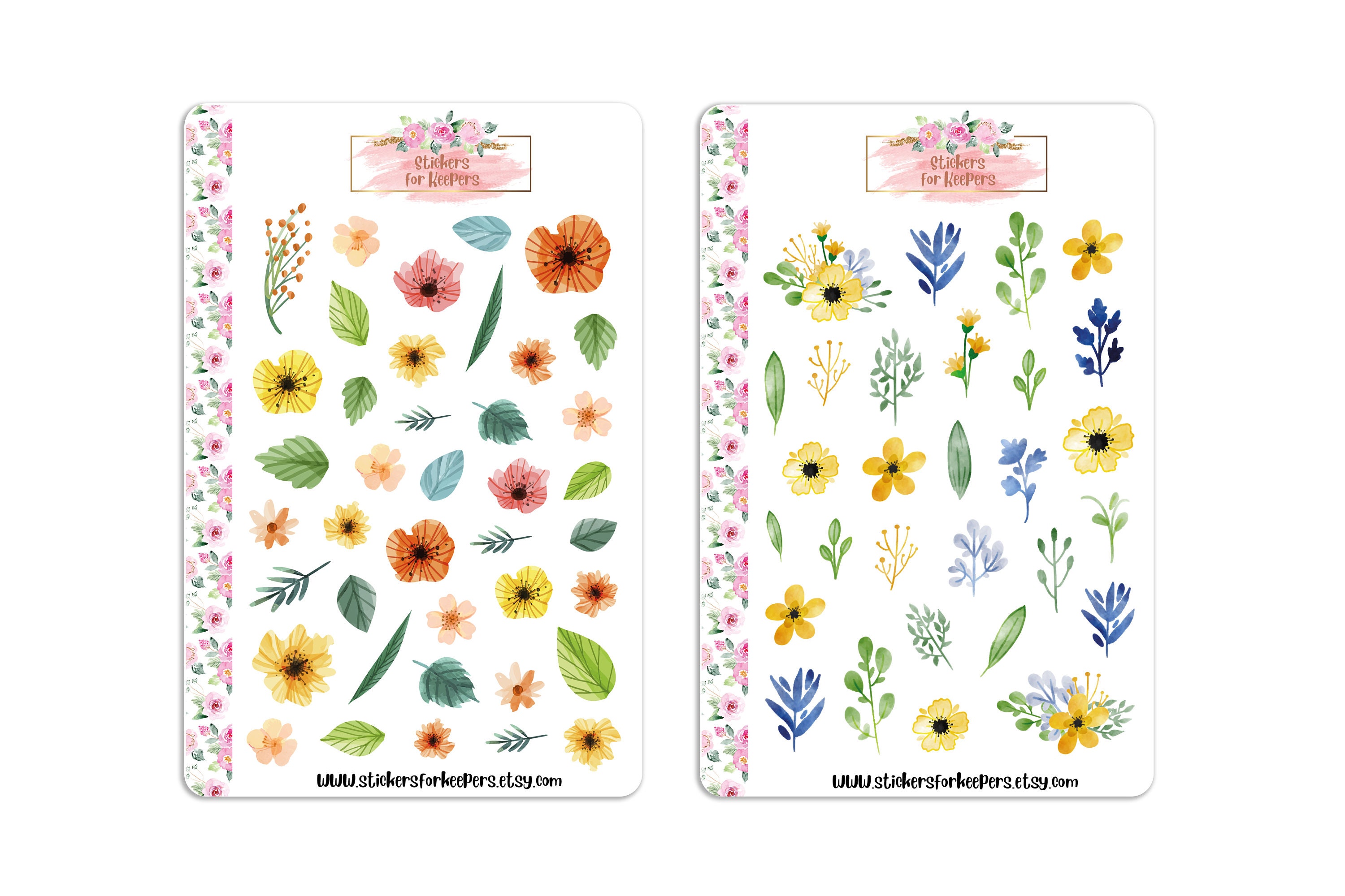 Floral Stickers Bullet Journal Stickers Flower Stickers | Etsy