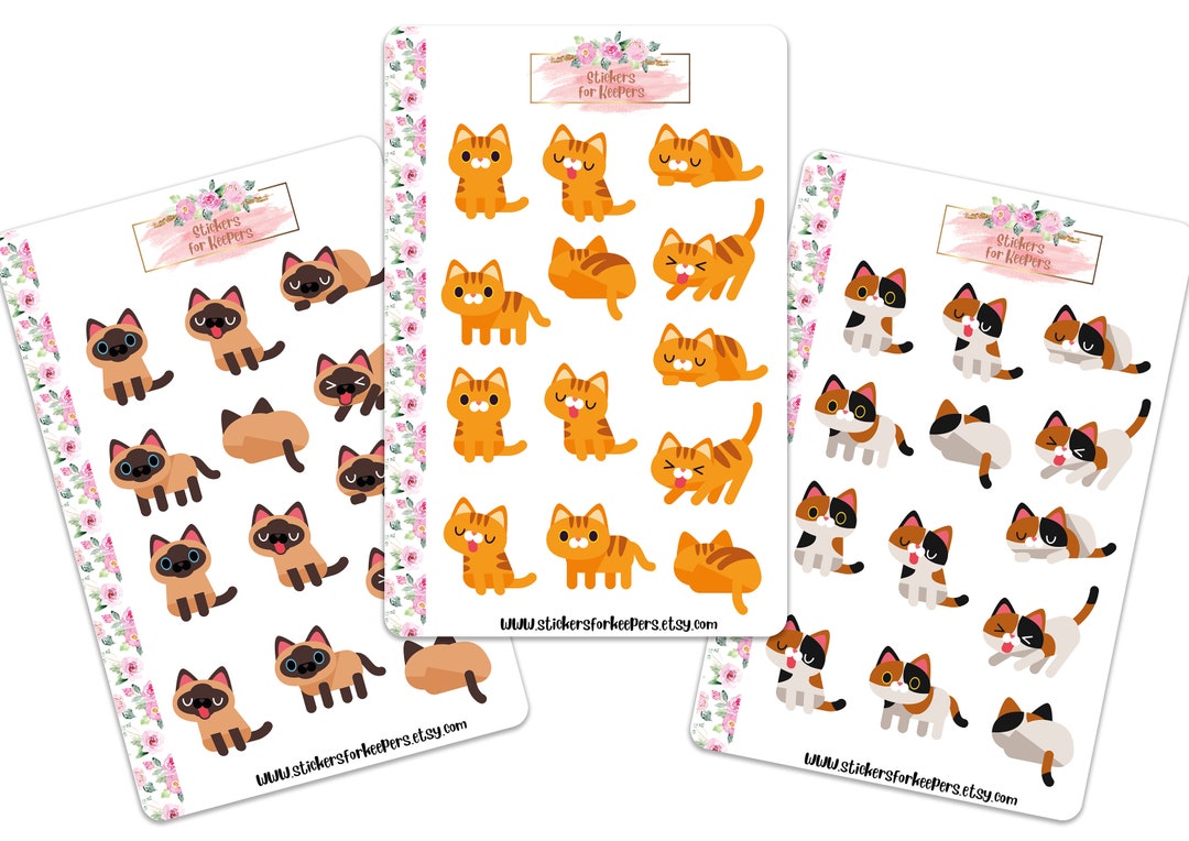Cat Stickers, Animal Stickers, Decorative Stickers, Planner Stickers ...