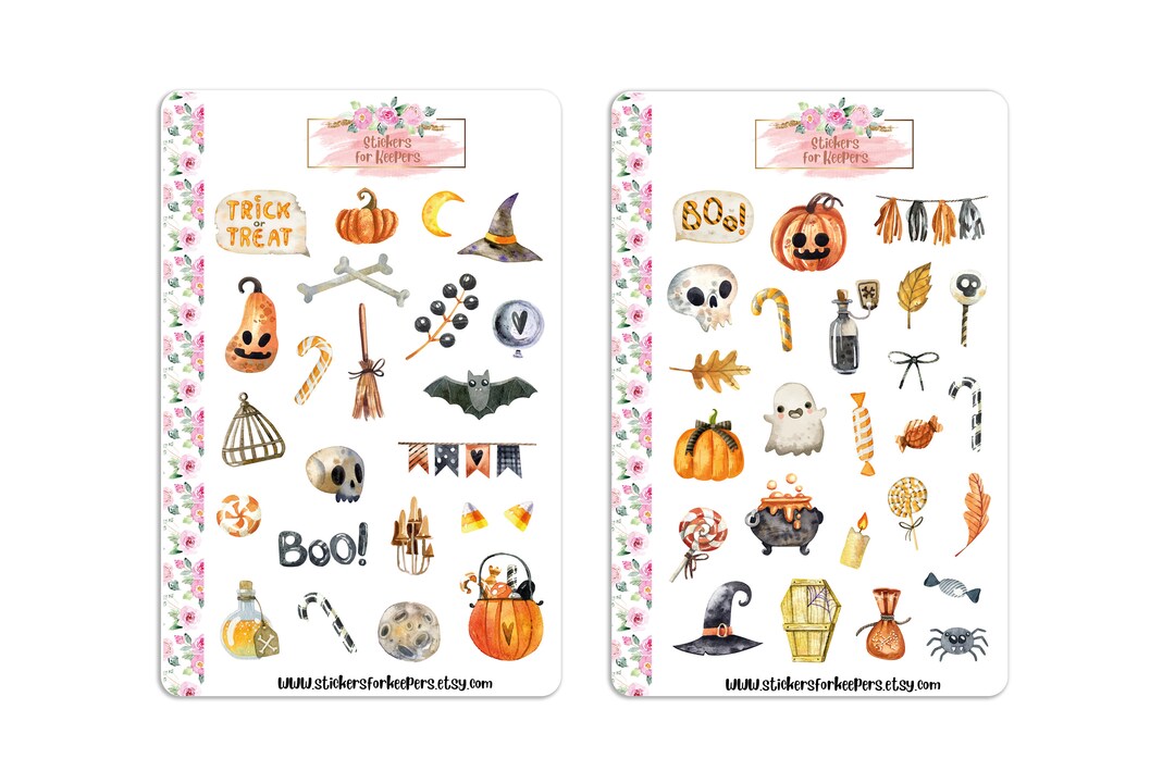 Halloween Stickers Halloween Party Stickers Pumpkin - Etsy