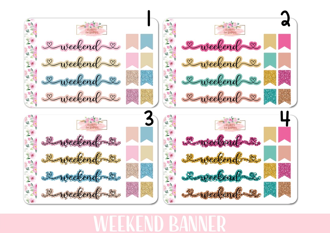 Weekend Banner Stickers Weekend Stickers Banner Stickers - Etsy