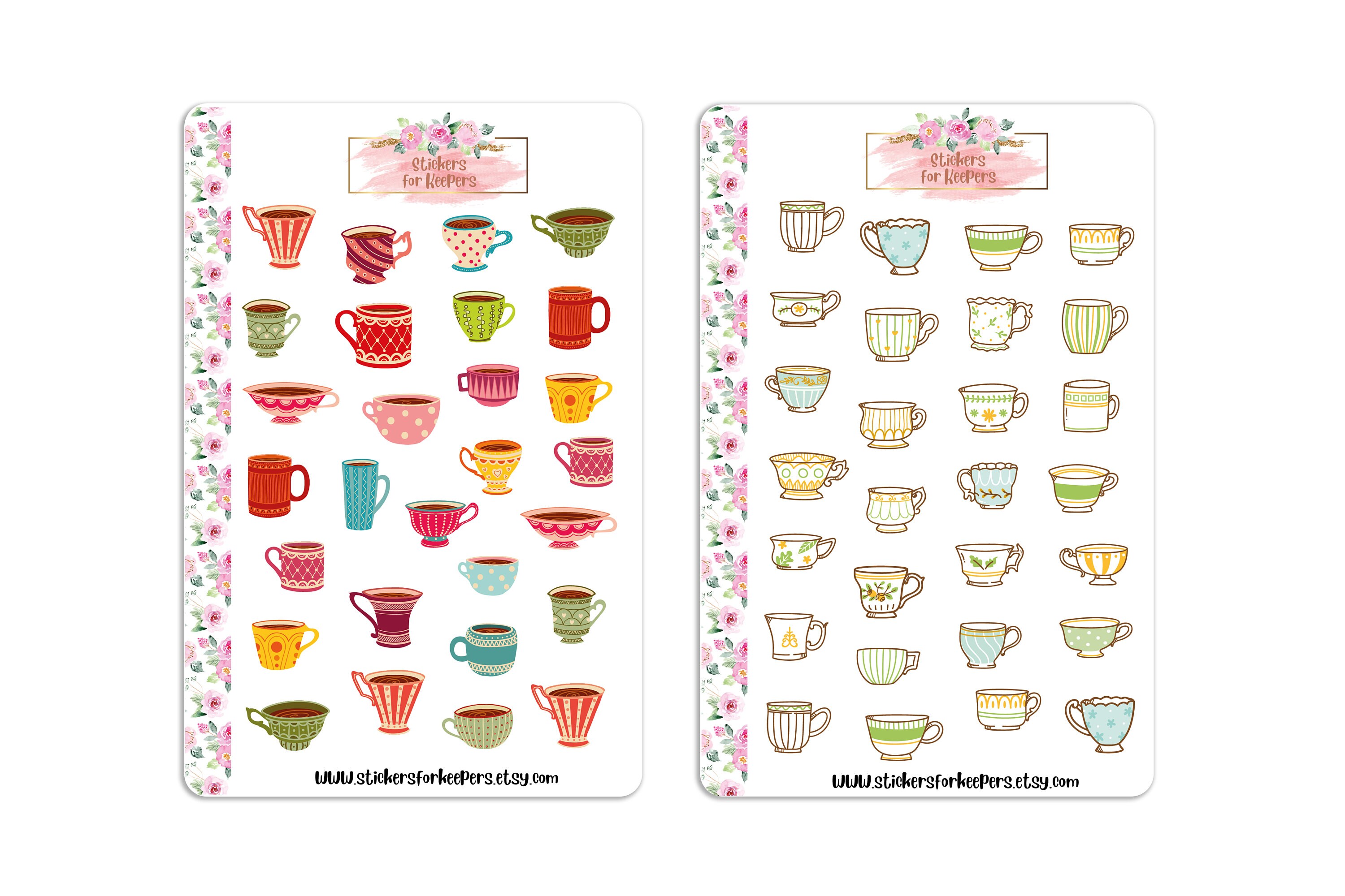 Tea Stickers Drink Stickers Decorative Stickers Planner - Etsy UK