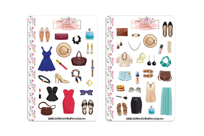 Fashion Stickers Woman Fashion Stickers Clothes Stickers - Etsy