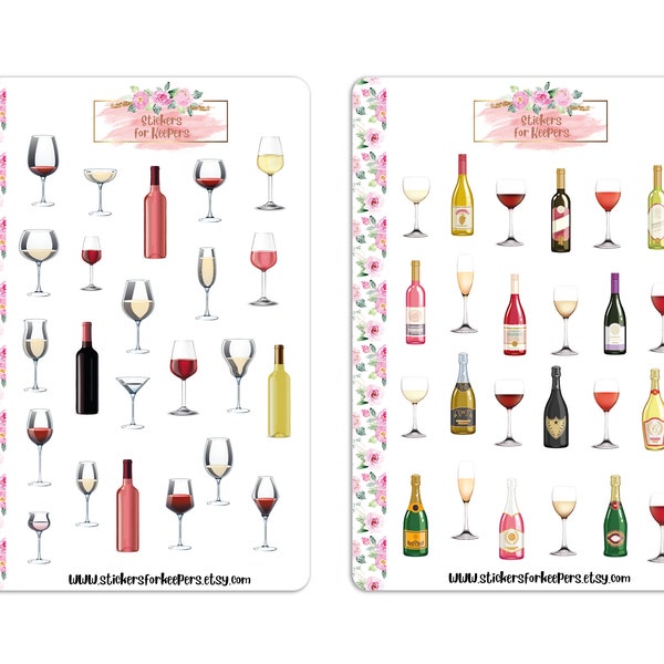 Wine Themed Stickers - Etsy