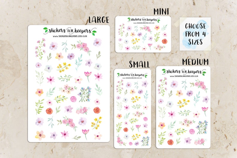 Floral Stickers Bullet Journal Stickers Flower Stickers | Etsy