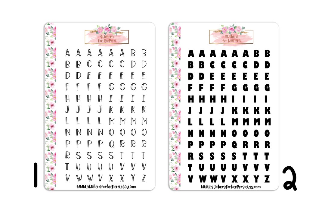 Letter Stickers, Script Stickers, Letters Stickers, Functional Stickers ...