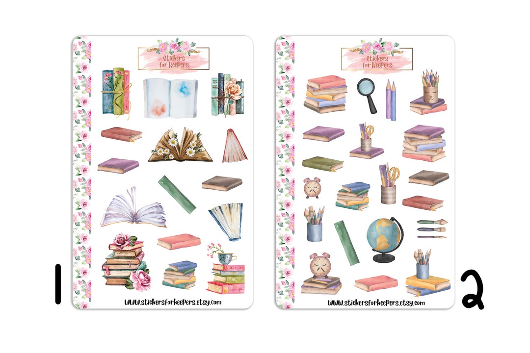 Book Stickers Writting Stickers Bullet Journal Stickers - Etsy