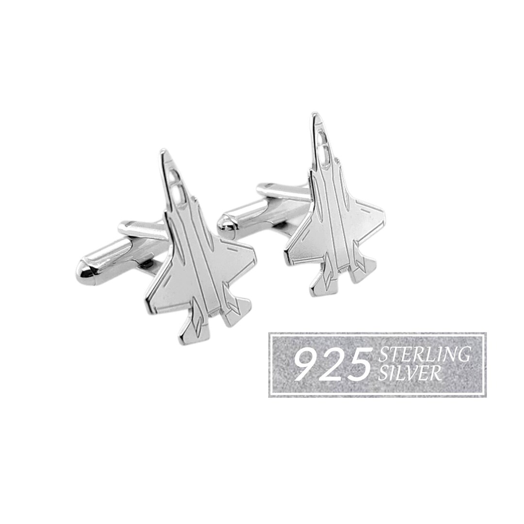 Sterling Silver F-35 Fighter Jet Cufflinks: USA Air Force Gift - Etsy