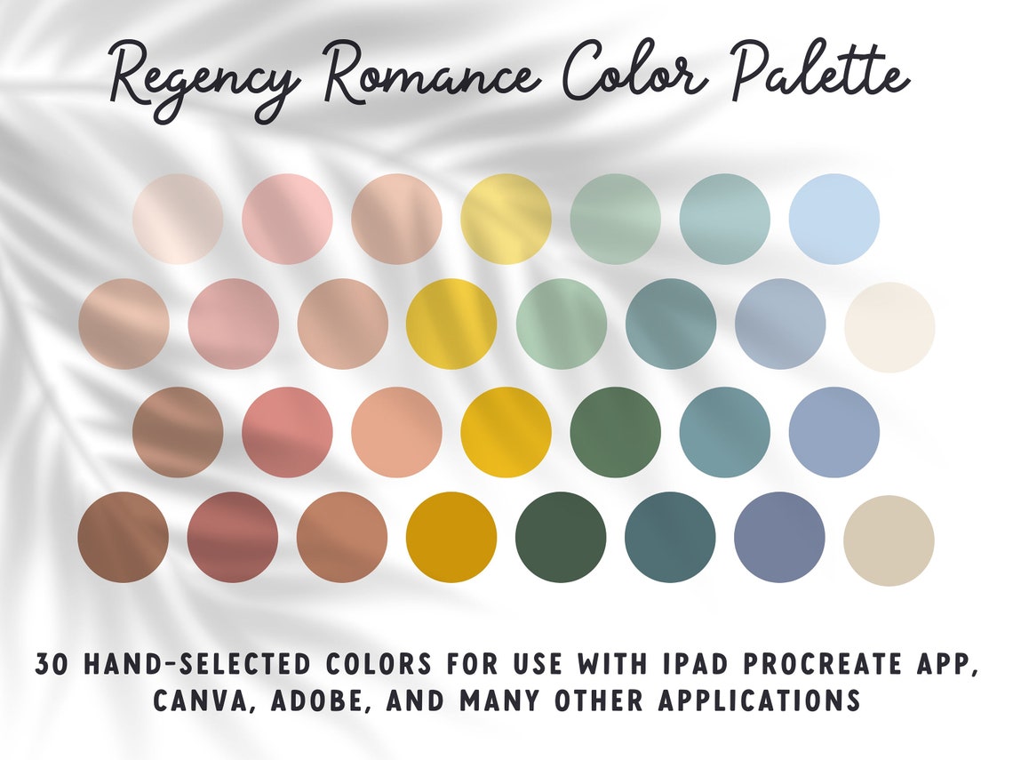 Regency Romance Pastel Rainbow Procreate Color Palette, iPad Procreate ...