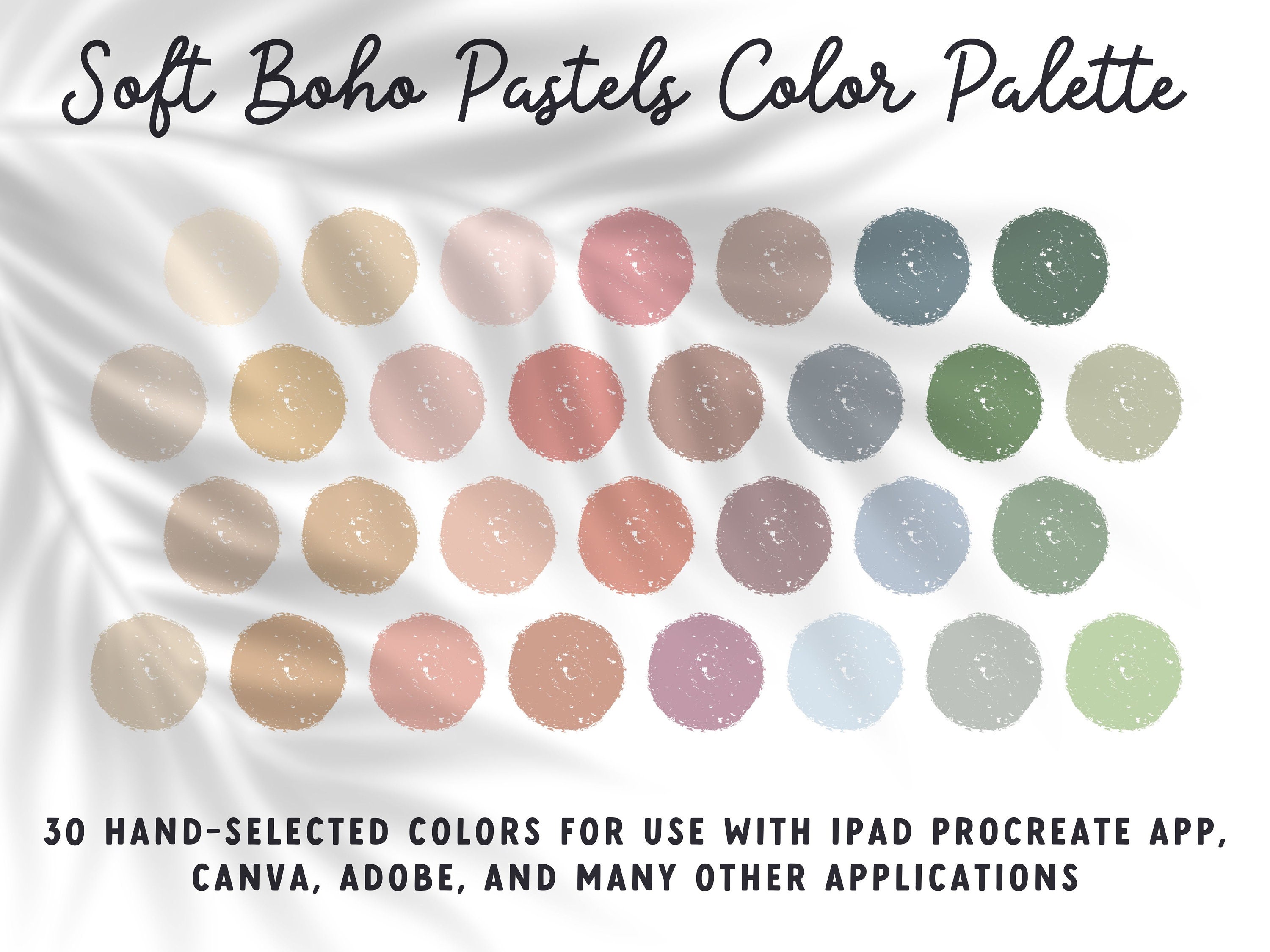 Soft Boho Pastels Procreate Color Palette Ipad Procreate Etsy