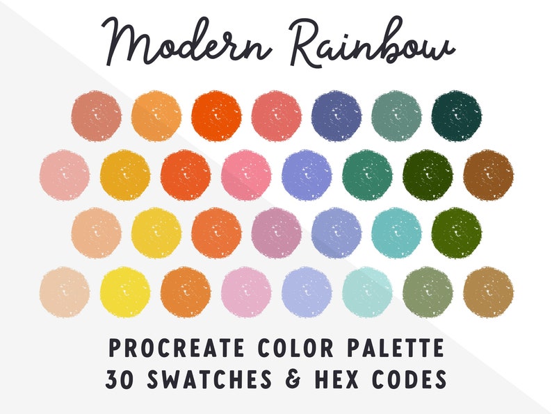 Modern Rainbow Procreate Color Palette iPad Procreate Tools - Etsy