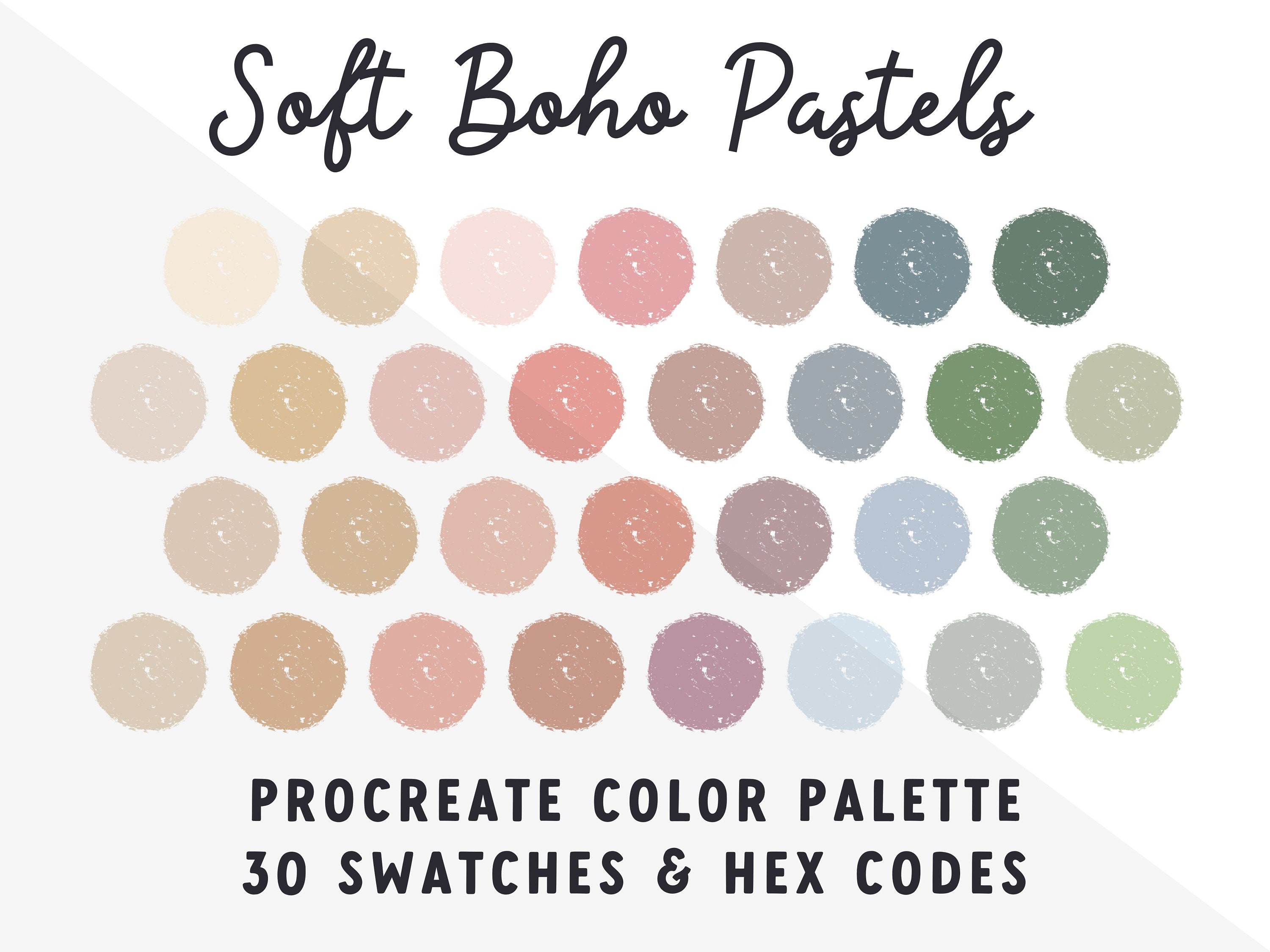 Soft Boho Pastels Procreate Color Palette iPad Procreate - Etsy