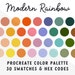 Modern Rainbow Procreate Color Palette, iPad Procreate Tools, Digital ...
