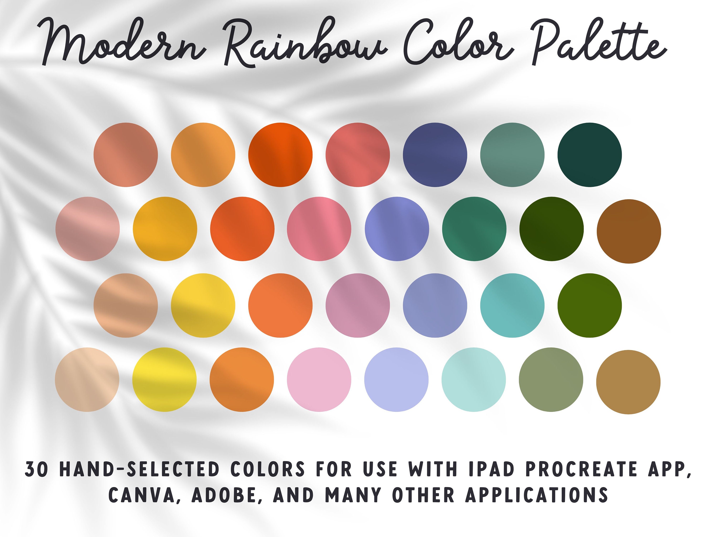 Modern Rainbow Procreate Color Palette, iPad Procreate Tools, Digital ...