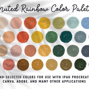 Muted Rainbow Procreate Color Palette, iPad Procreate Tools, Digital ...