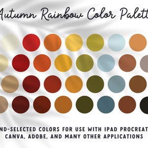 Autumn Rainbow Procreate Color Palette, iPad Procreate Tools, Digital ...