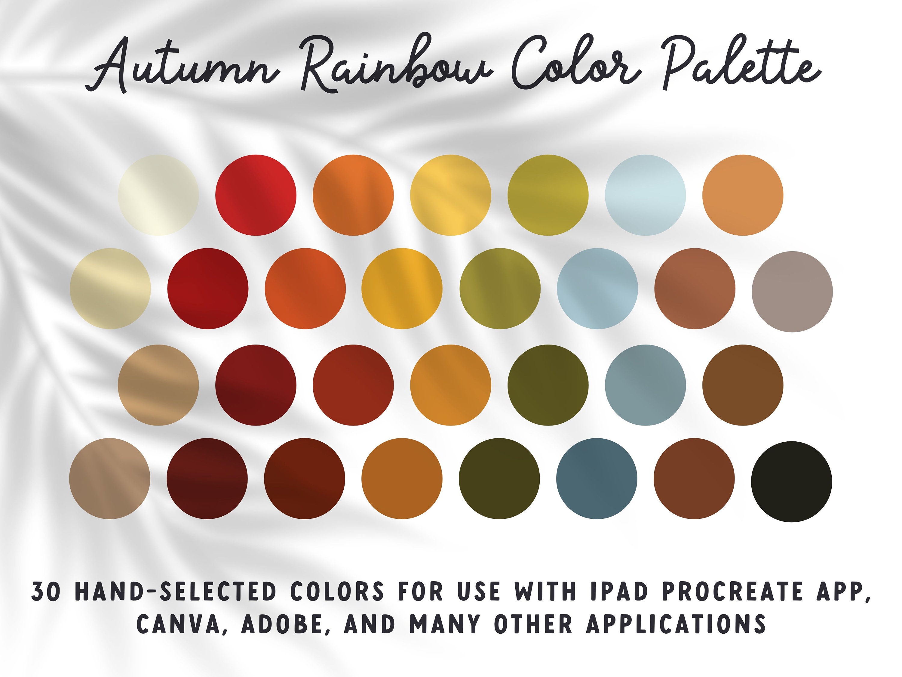 Autumn Rainbow Procreate Color Palette, iPad Procreate Tools, Digital ...