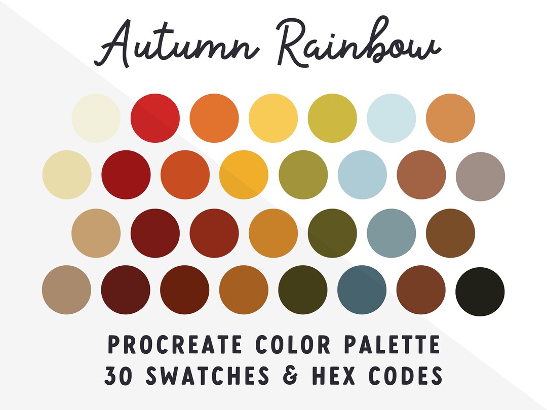 Autumn Rainbow Procreate Color Palette, iPad Procreate Tools, Digital ...