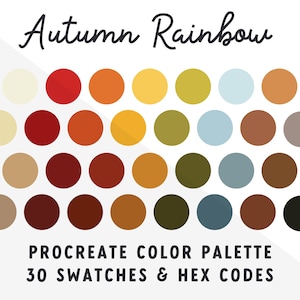 Autumn Rainbow Procreate Color Palette, iPad Procreate Tools, Digital ...
