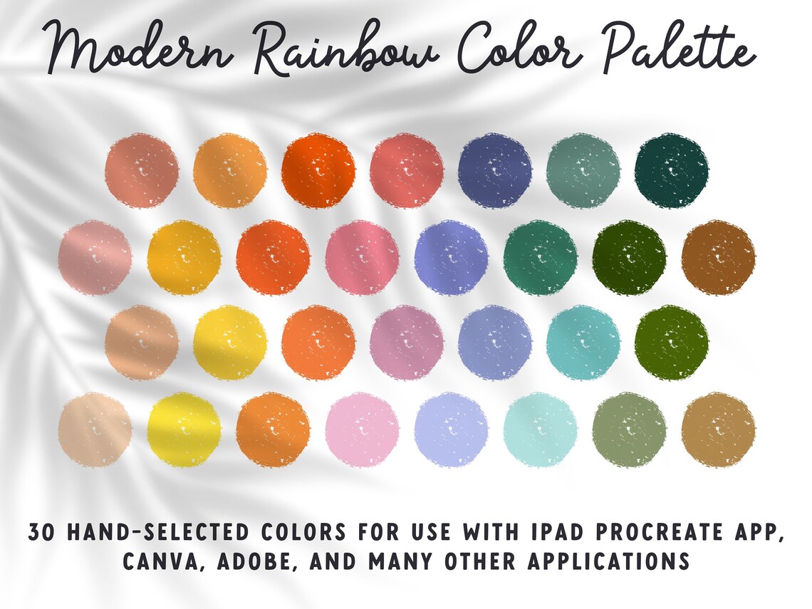 Modern Rainbow Procreate Color Palette iPad Procreate Tools - Etsy