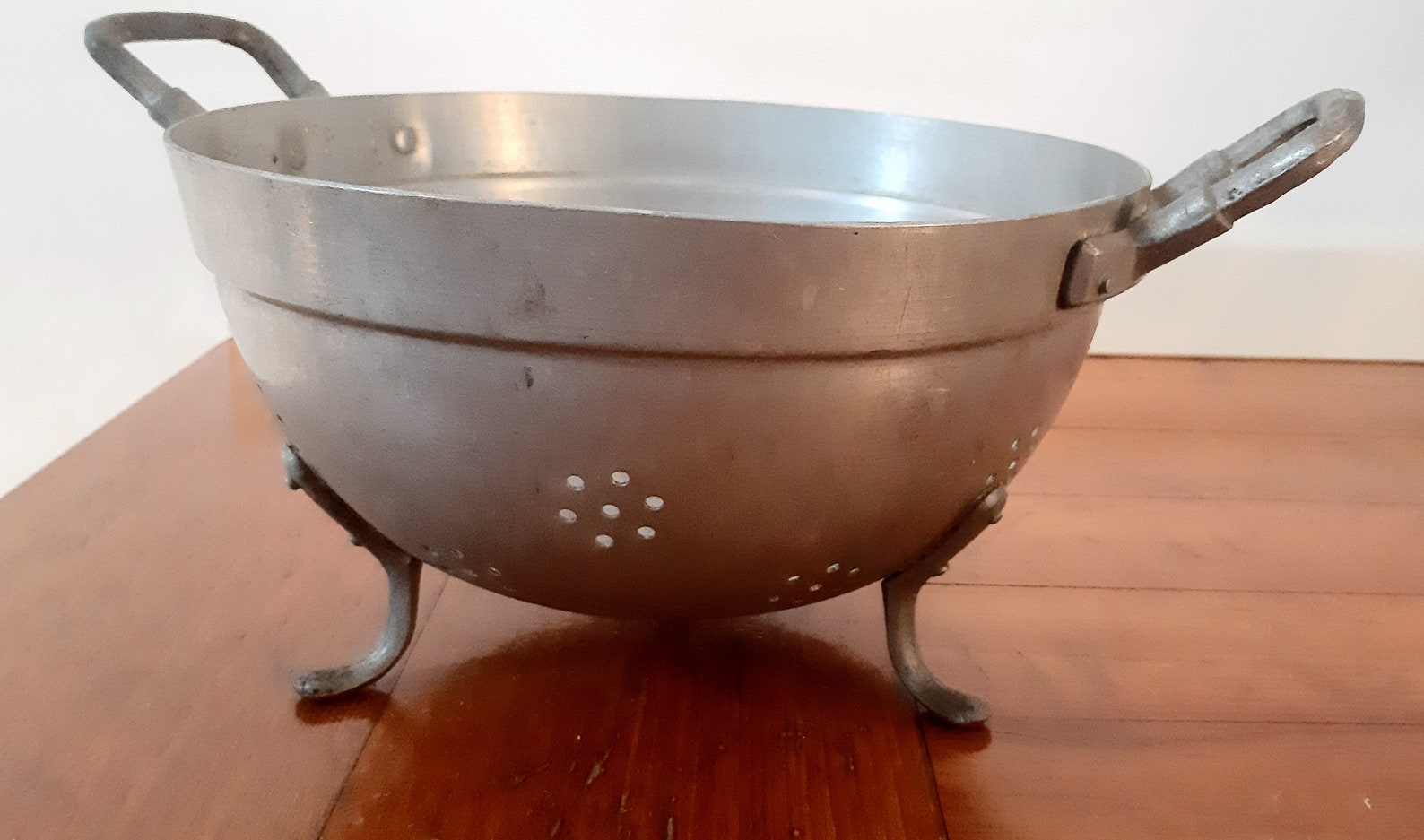 Antique Italian Colander, Large Aluminum Kitchen Utensil, Perfect for ...