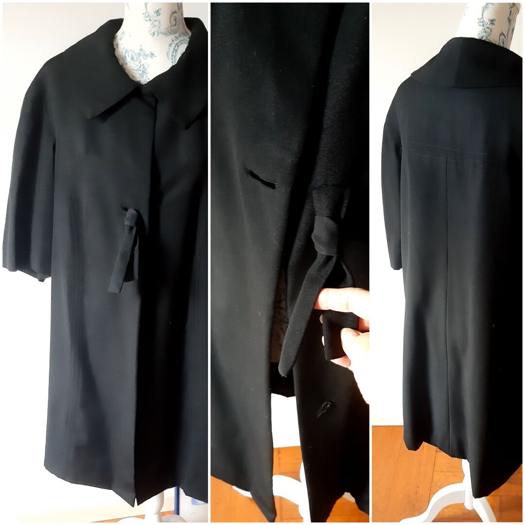 Vintage 60s Wool Opera Coat, Made in Italy, Unique Knot Closing ...