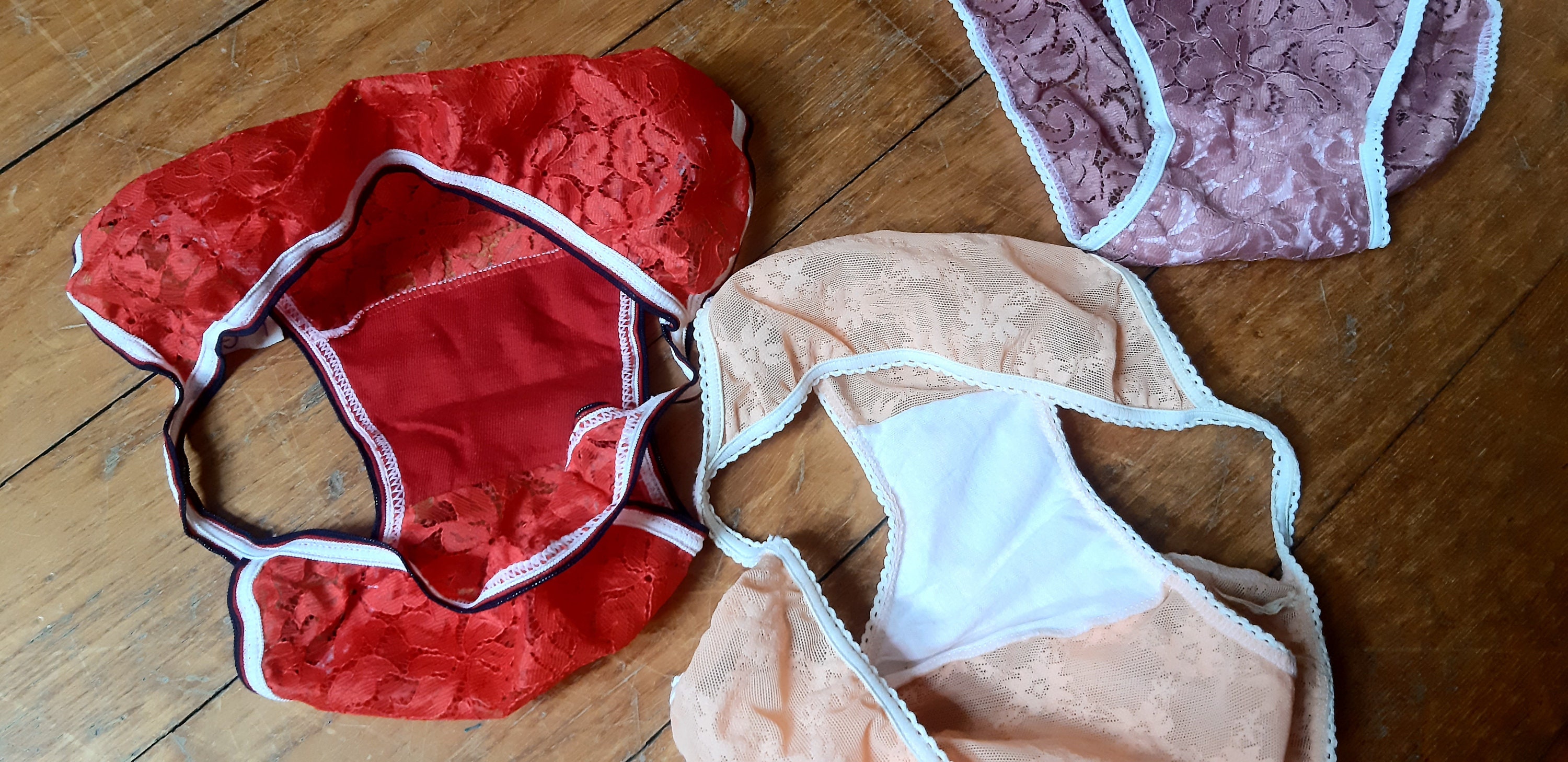 3 Lace Sheer Panties Vintage 70s Made in Italy String Model Size S/XS ...