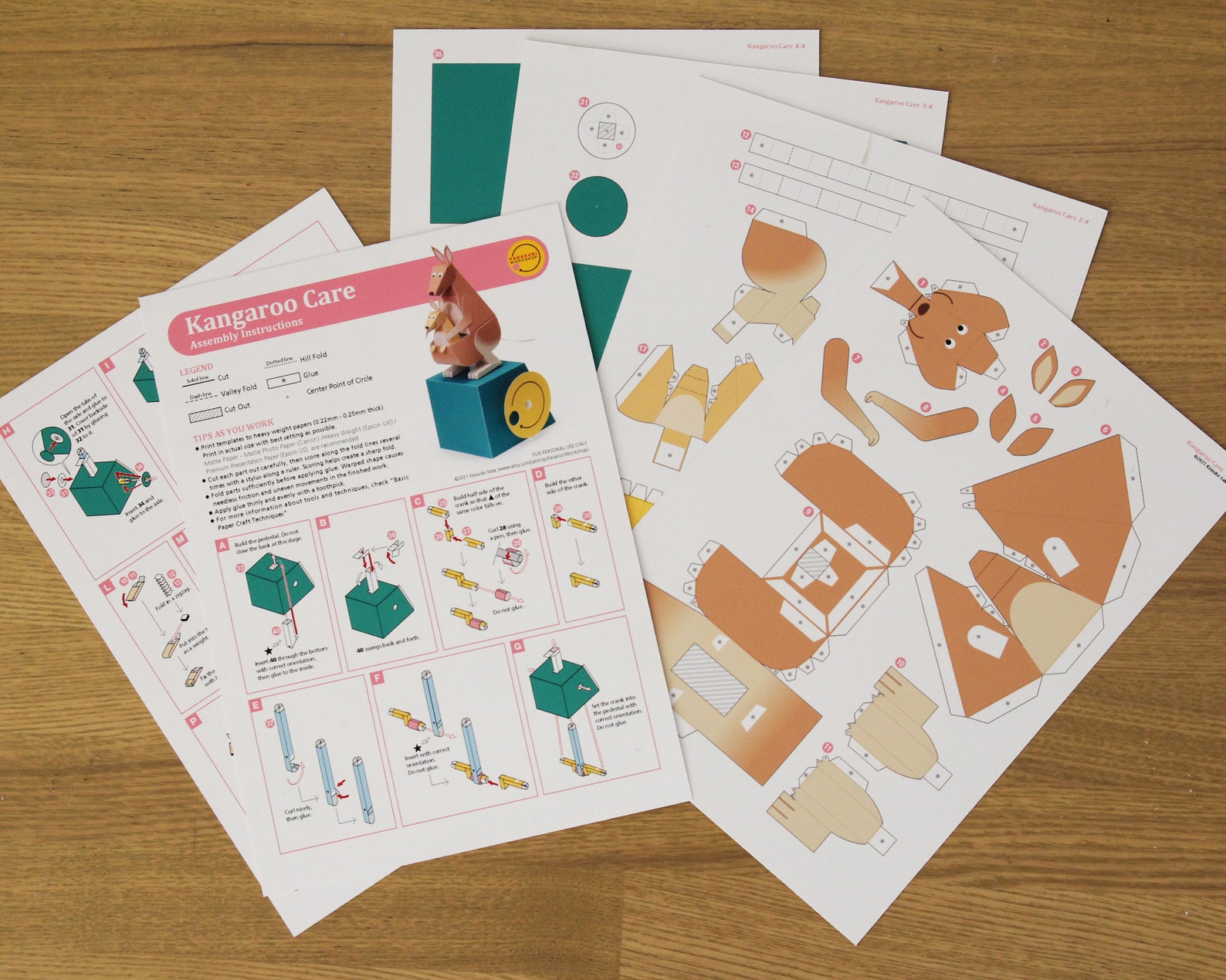 Kangaroo Care Automata Paper Craft Instant Download PDF - Etsy