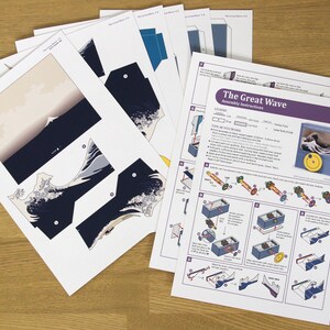 The Great Wave — Automata, Paper Craft, Wave Machine, Instant Download ...