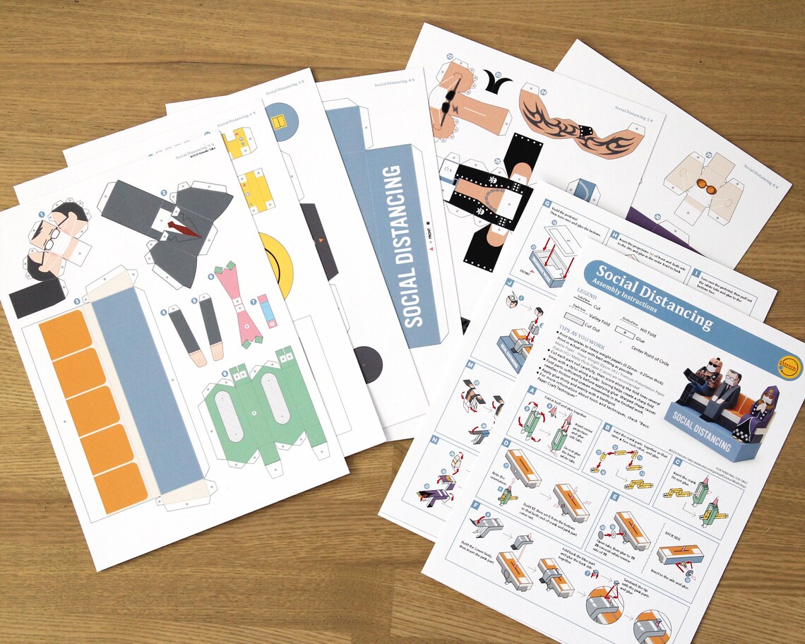 Social Distancing Automata Paper Craft Instant Download - Etsy