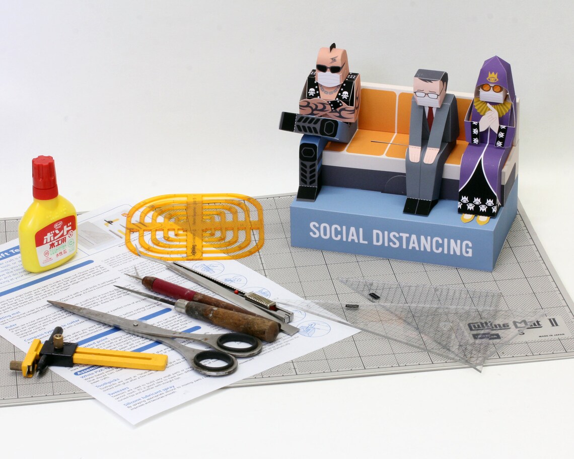 Social Distancing Automata Paper Craft Instant Download - Etsy