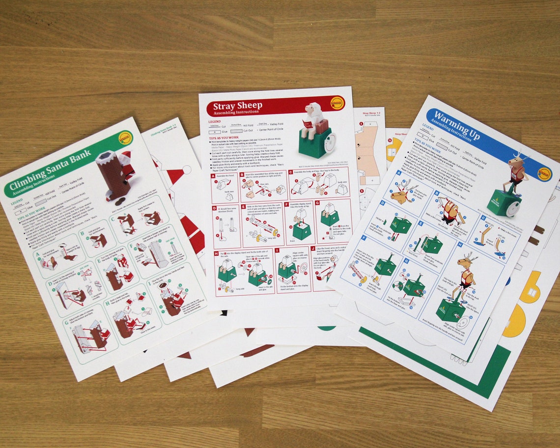 Christmas Collection — Automata, Paper Craft, Instant Download, PDF ...