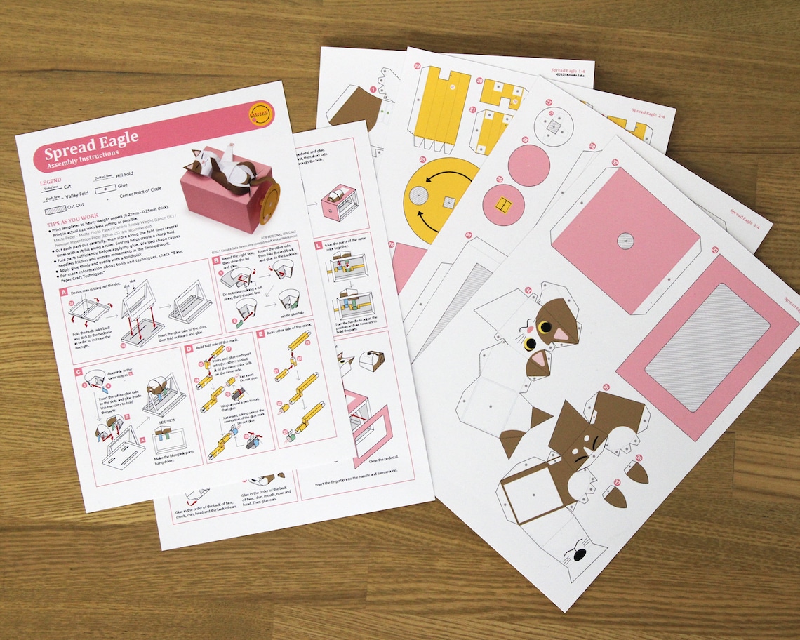 Spread Eagle Automata Paper Craft Instant Download PDF - Etsy