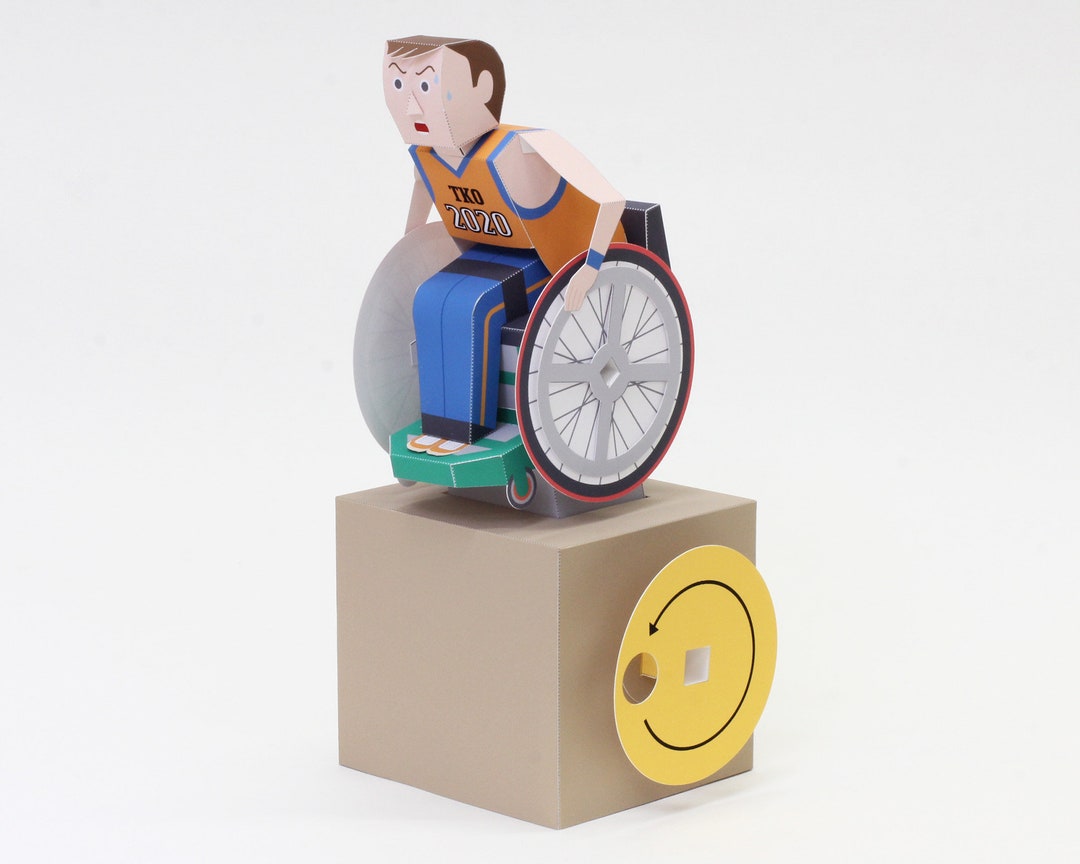 Wheelchair Athlete Automata, Paper Craft, Instant Download, PDF, DIY - Etsy