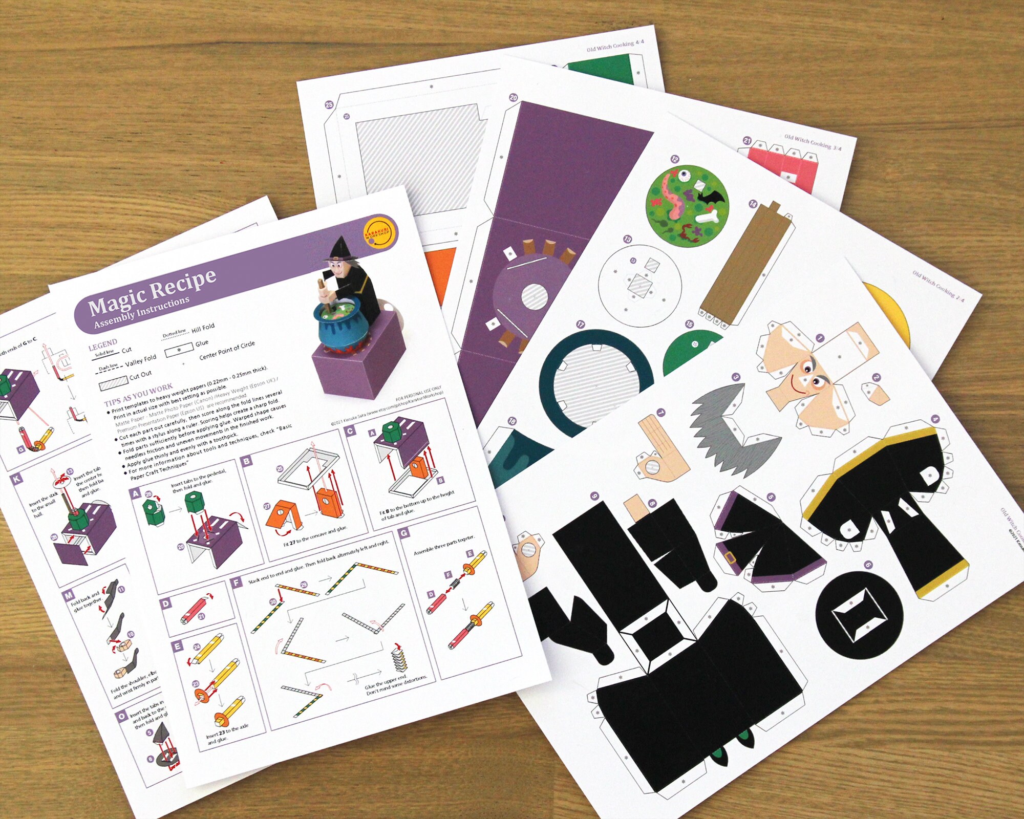 Magic Recipe Automata Paper Craft Instant Download PDF - Etsy