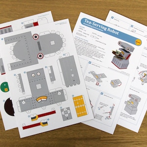 Tea-serving Robot — Automata, Paper Craft, Instant Download, PDF, DIY ...