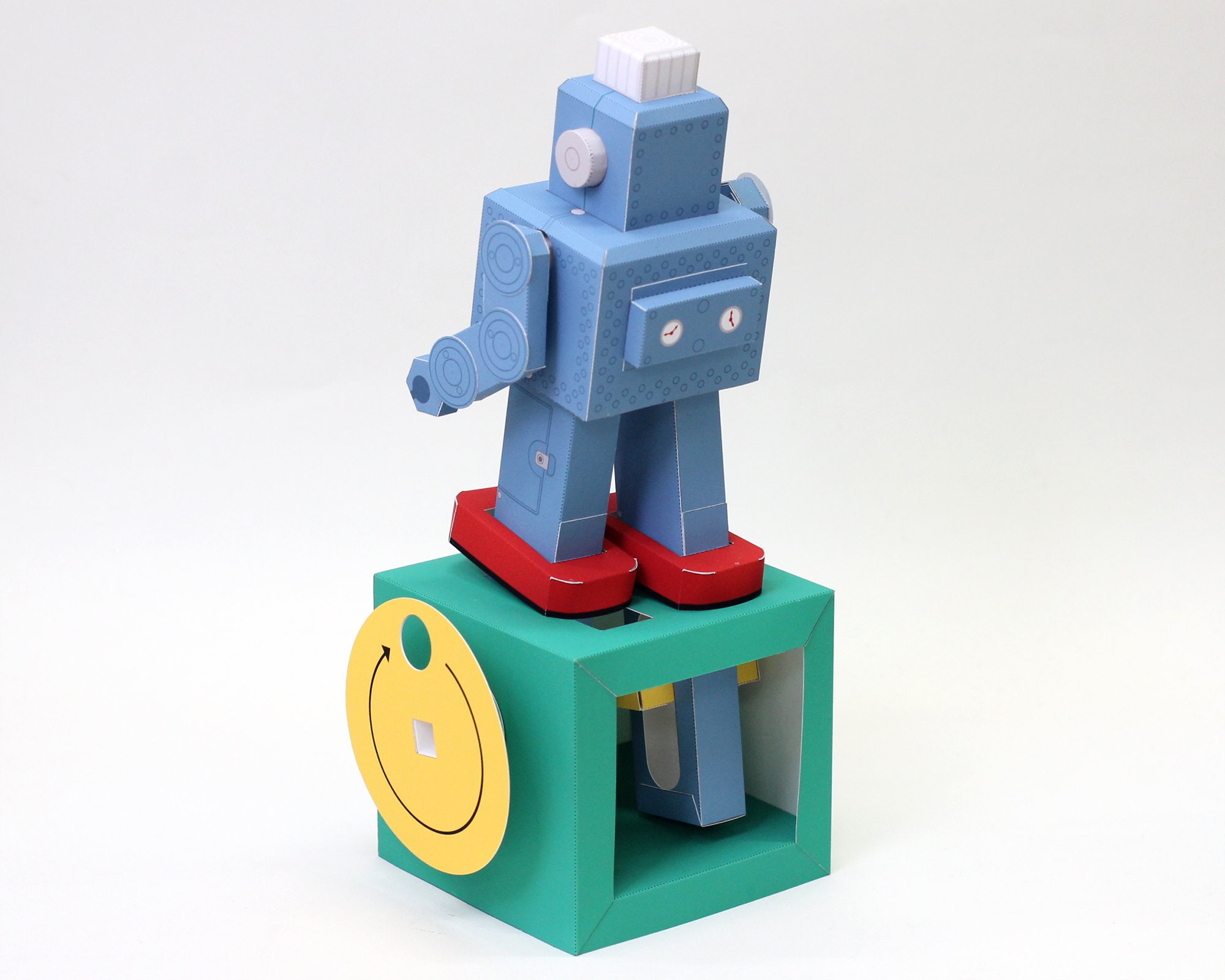 Walking Tin Robot — Automata, Paper Craft, Instant Download, PDF, DIY ...