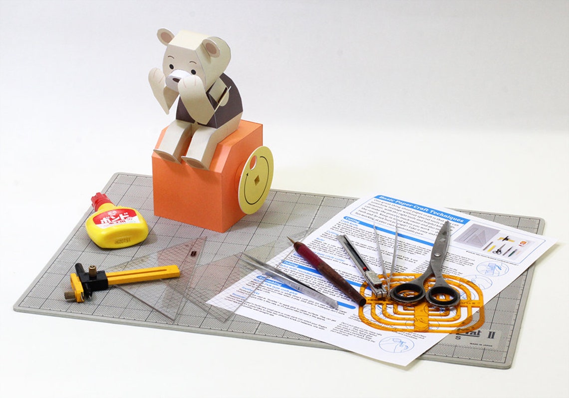 Peek-a-bear — Automata, Paper Craft, Instant Download, PDF, DIY - Etsy