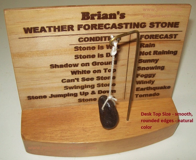 Weather Forecasting Stone / Rock With Wood Frame - 3 Sizes - Custom ...