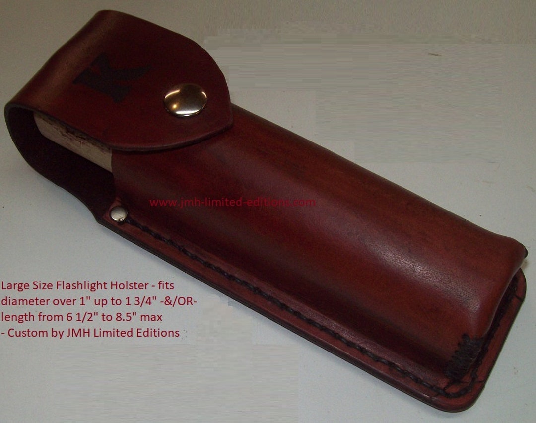 Large Leather Flashlight Tool Canister Holster Fits Diam - Etsy