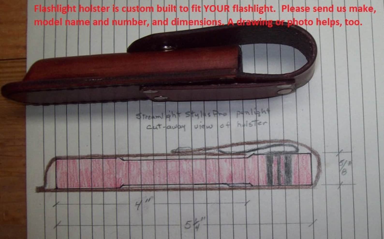 Flashlight Holster Leather Belt Loop Style Fits Smaller - Etsy