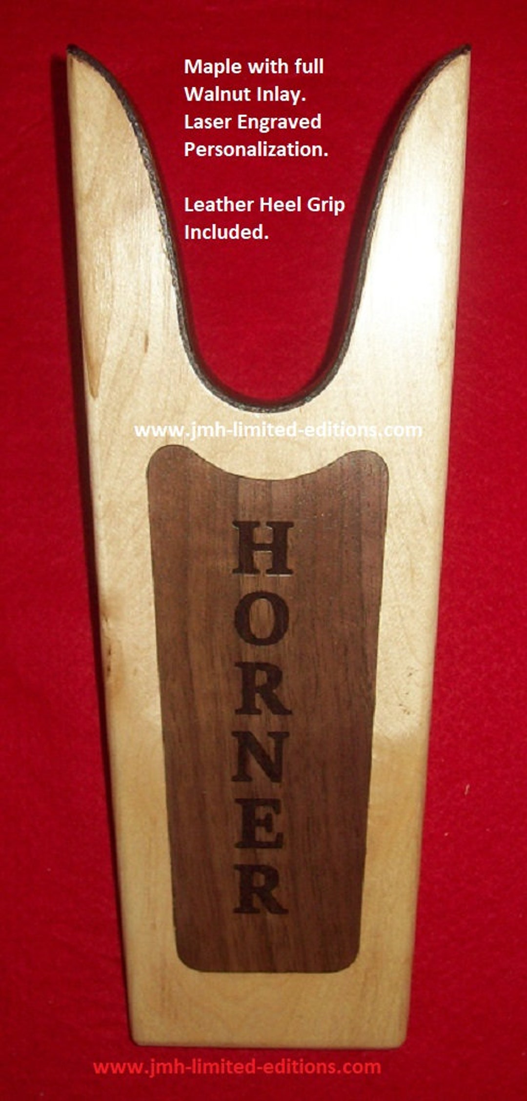 Hickory or Maple Bootjack /boot Jack - Inlaid - Solid Hardwood Shoe ...