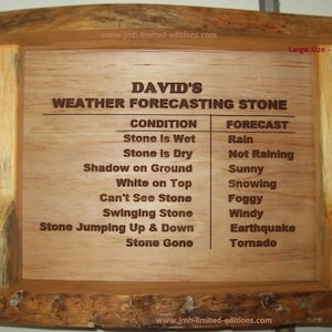 Weather Forecasting Stone / Rock With Wood Frame - 3 Sizes - Custom ...