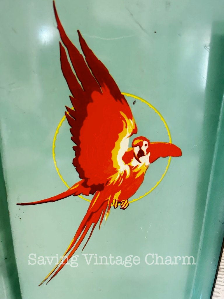 Vintage Pair of Mint Green Metal Serving Tray With Hand - Etsy