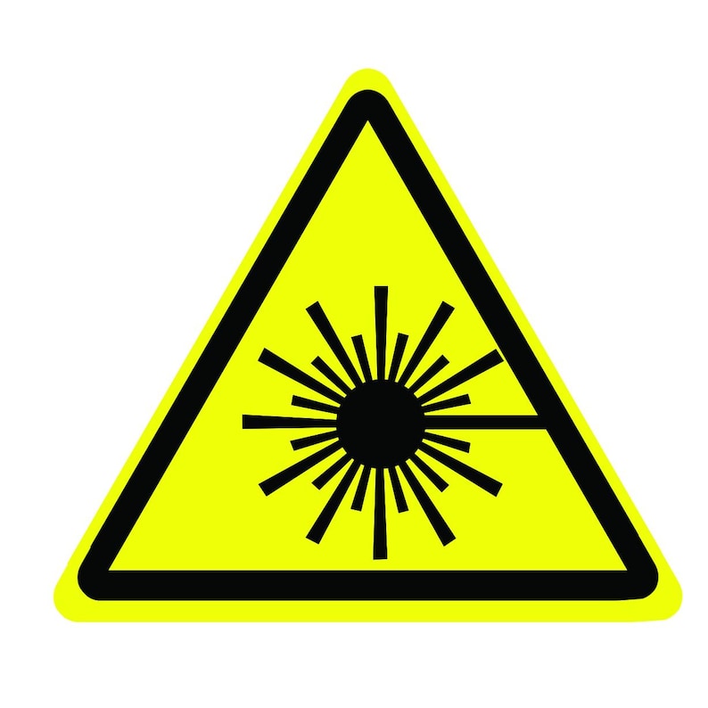 Laser Beam ISO Safety Stickers – 5-pack Waterproof Vinyl Decals, 4"x4 ...